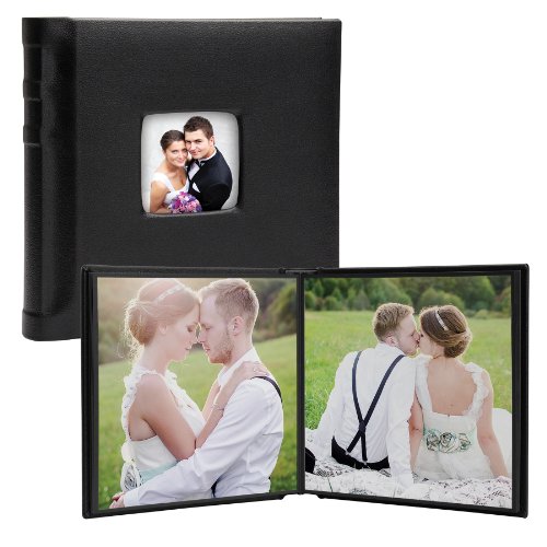 Snapklik.com : 8 X 8 Black Leather Self-Stick Photo Album
