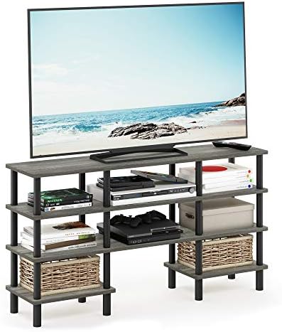 Amazon.com: Furinno Turn-N-Tube 4-Tier Multipurpose Wide Shelf TV Stand ...