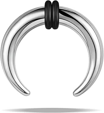 6ixGosh 12G Septum Pincher Tapers Septum Rings Stainless Steel Pincher Septum Piercings C Shape ...