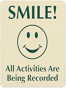 Amazon.com : Notice Danger Safety sign,Smile You're On Camera ...