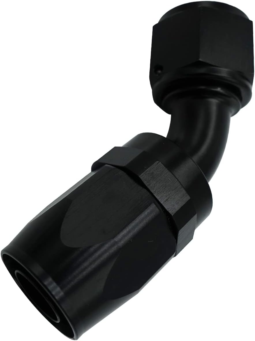 Gas Line Fittings 45 Degree AN-16 Black Swivel Hose End Fitting For ...