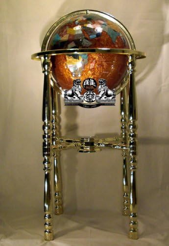 Amberlite Ocean Globe Unique Art Amberlite Gemstone World Globe - 36 ...