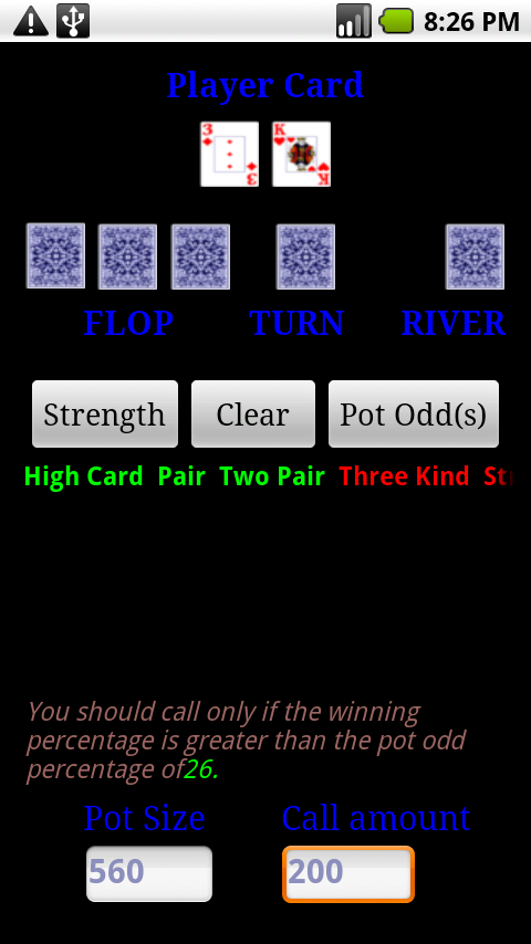 Poker Hand Calculator - App on the Amazon Appstore