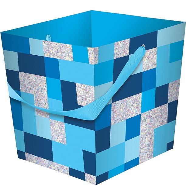 Amazon.com: Blue Pixelated Easter Basket Gaming Gamer Gift Basket (Blue ...