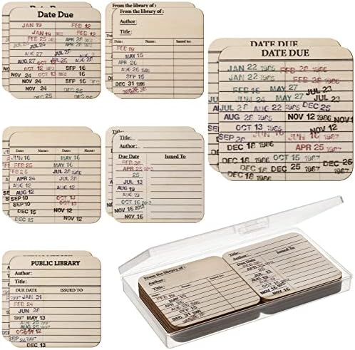 Amazon.com: Vintage Library Due Date Card Coaster Set, 4pcs Library ...