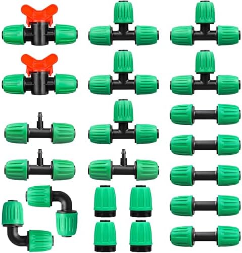 Amazon.com : Arfun Drip Irrigation Fittings Kit for 1/2" Tubing, 18 ...