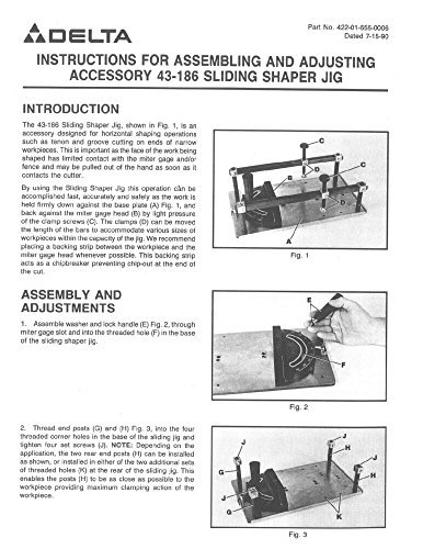 Delta Rockwell Assembly and Adjusting 43-186 Sliding Shaper Jig ...