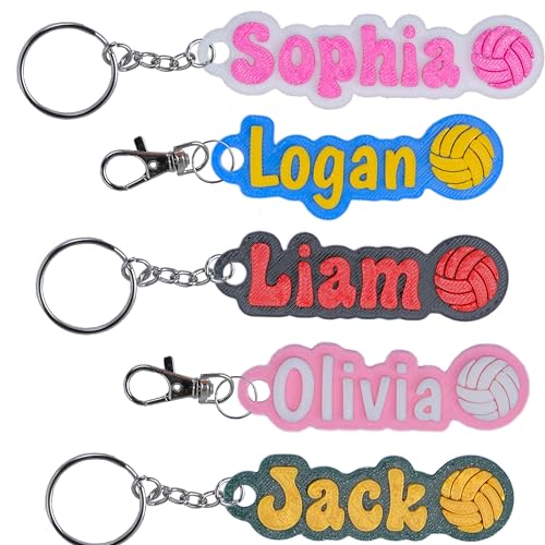 Amazon.com: Volleyball Custom Keychain Hard Plastic Personalized Key ...