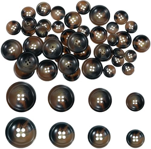 Amazon.com: 40 Pcs Brown Buttons Mixed Sewing Buttons Suits Coats ...
