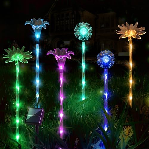Amazon.com : Flowers Solar Lights for Outside, Garden Decorative Lights ...