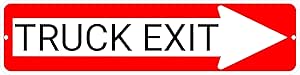 Amazon.com : TRUCK EXIT Red Right Arrow 24 x 6 in Aluminum Composite ...