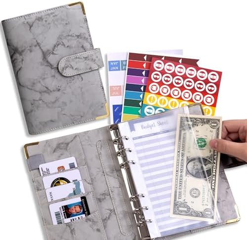 Amazon.com : QSWERNB Budget Binder with Zipper Cash Envelopes & Expense ...
