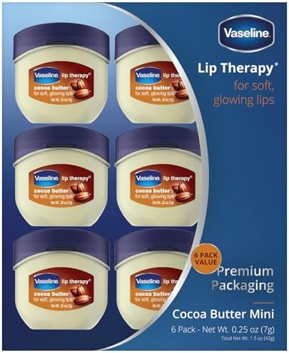 Amazon.com : Vaseline Lip Therapy Cocoa Butter 6-Pack – Mini Lip Balms ...