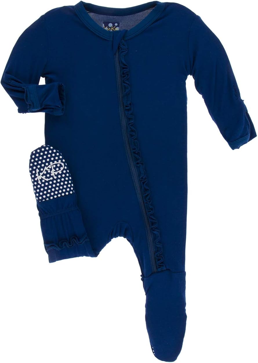 Amazon.com: KicKee Pants Solid Muffin Ruffle Footie with Zipper ...