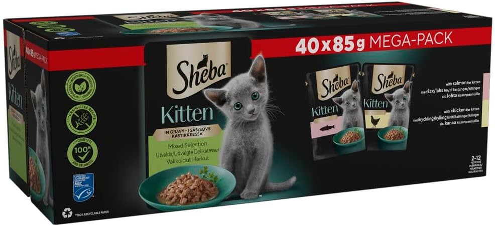 Sheba Sauce Collection Cat Food Pouch for Kitten Mixed Selection in ...