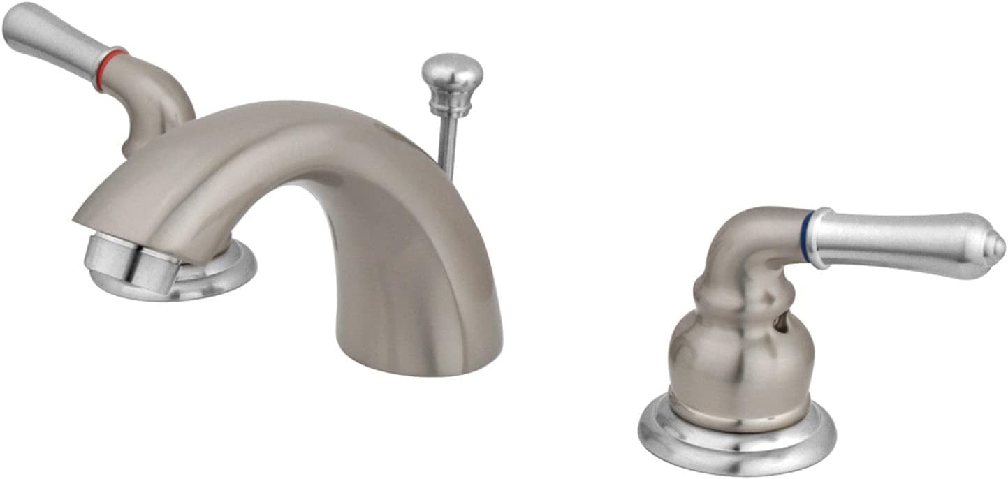 Mini Widespread Bathroom Faucet with Double Lever Handles Finish: Satin ...