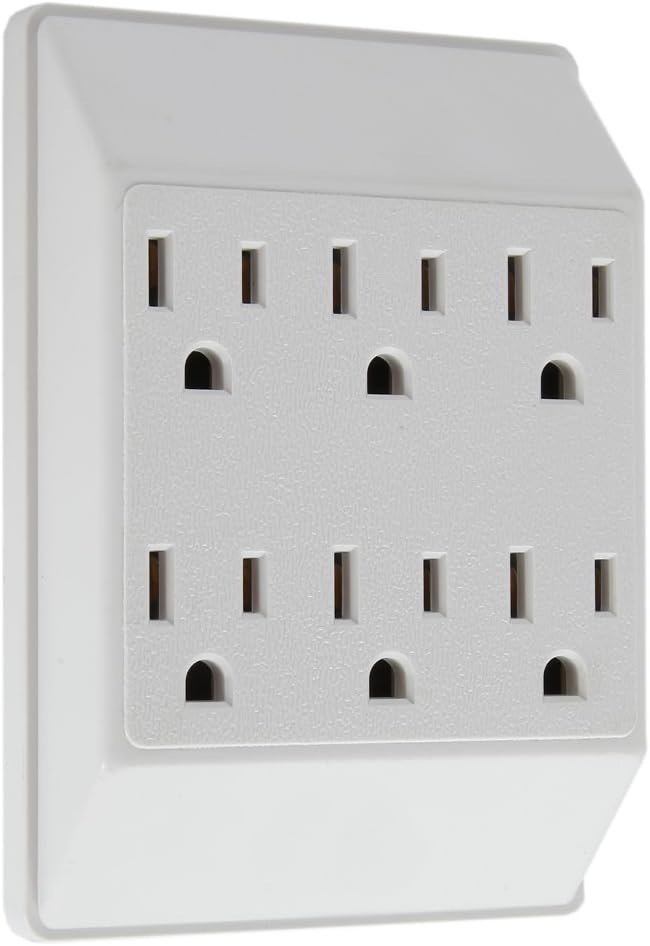 Westinghouse Wall Tap with Grounded 6 Outlet Adapter, Off White ...