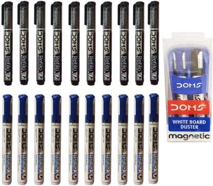 10 DOMS Permanent Marker + 10 DOMS White Board Marker + 1 DOMS Magnetic ...