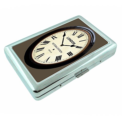 Amazon.com: Retro Clock Time Peace Watch S4 Metal Silver Cigarette Case ...