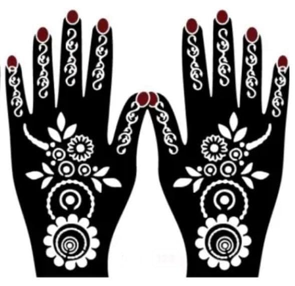 Temporary Mehndi Tattoo mehandi stickers for full hand Combo Pack ...