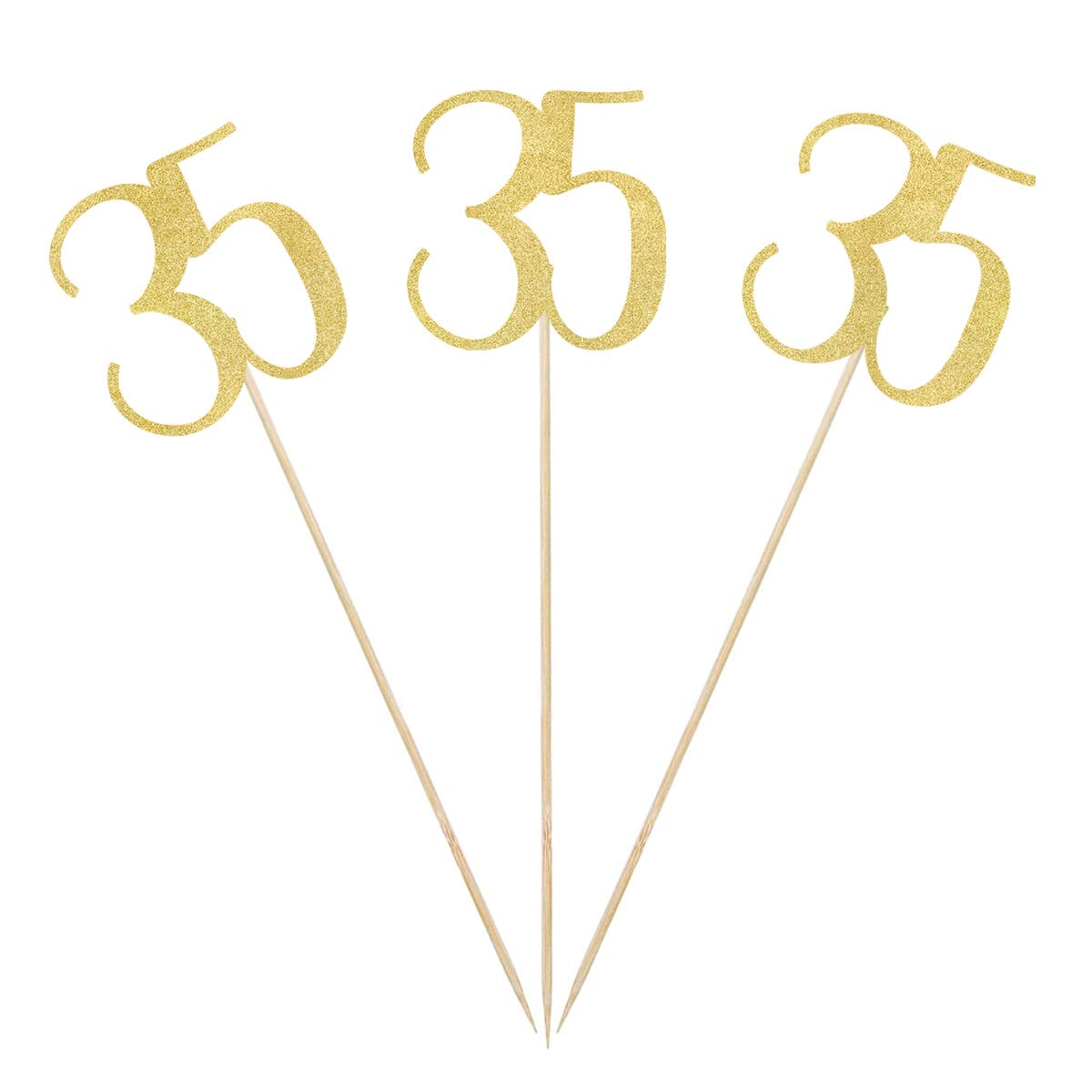 Amazon.com: Gold Glitter 35th Birthday Centerpiece Sticks, 12-Pack ...