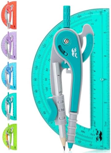 Mr. Pen- Compass and Protractor Set, Green, Compass Geometry Tool ...