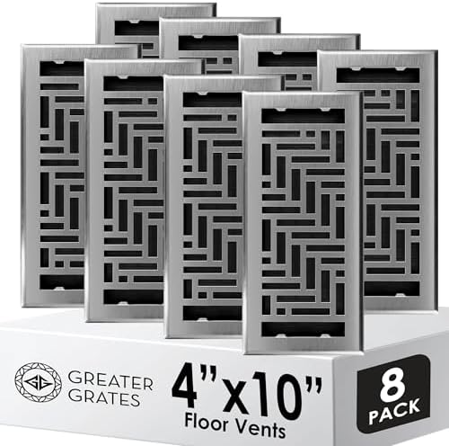 Greater Grates Floor Register 4x10 Vent Cover – 8 Pack – Heavy-Duty ...