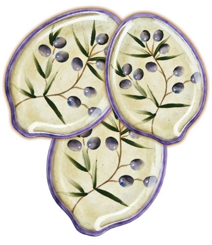 Buy CounterArt Olive Collage Nested Spoon Rests, Set of 3 Assorted ...