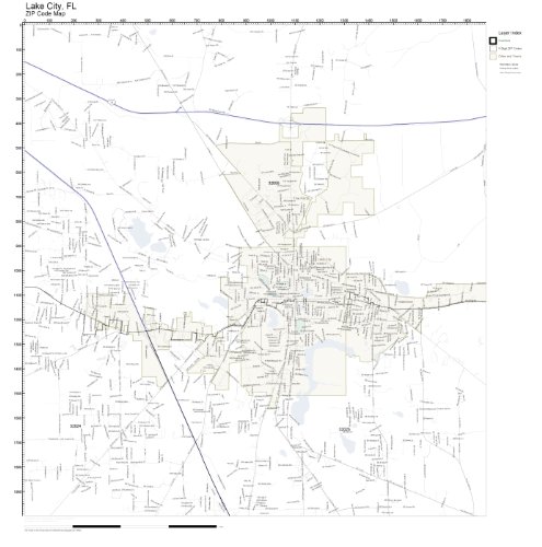 ZIP Code Wall Map of Lake City, FL ZIP Code Map Not Laminated: Amazon ...