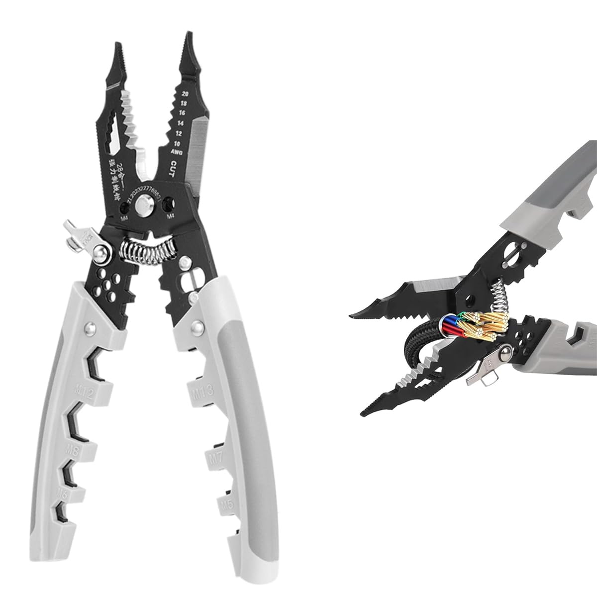 Serplex® 28-in-1 Multifunctional Wire Cutter Stripper Crimper Tool with ...