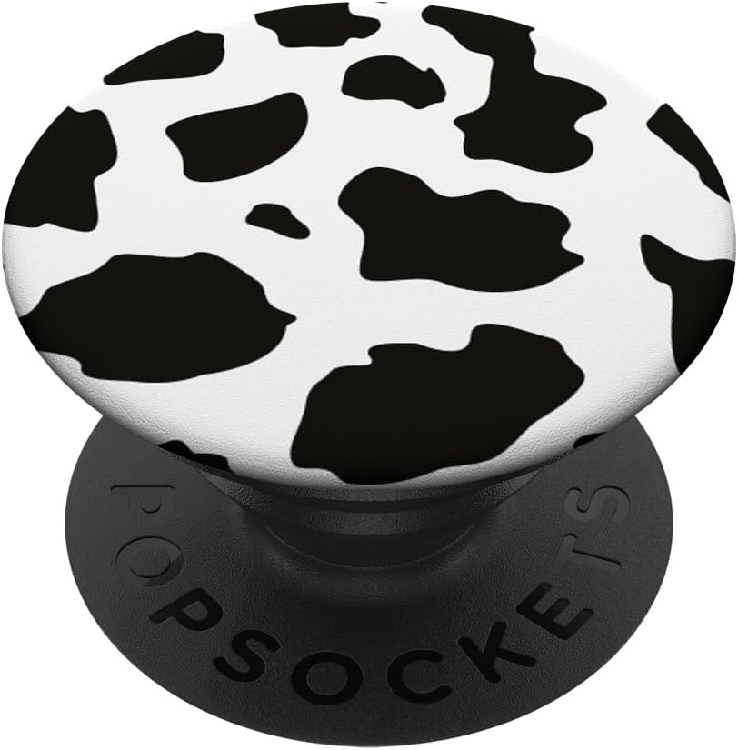 Amazon.com: Cool Cow Print Black & White Print PopSockets PopGrip ...