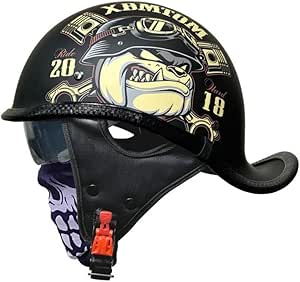 Retro Cruiser Half Helmet Swan-tail Motorcycle Helmets Unisex Four ...