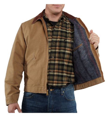 Carhartt Men's Weathered Duck Detroit Jacket J001,Carhartt Brown,Medium | Amazon price tracker ...