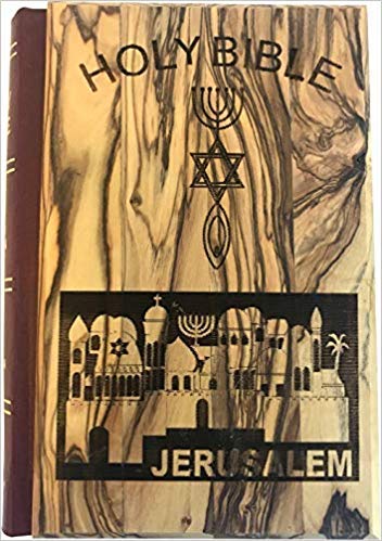 Jerusalem Bible, Olive Wood Cover carved with the Messianic Seal ...