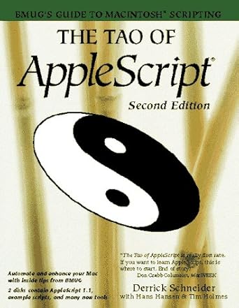 Amazon.com: The Tao of Applescript/Book and 2 Disks (Bmug's Guide to ...