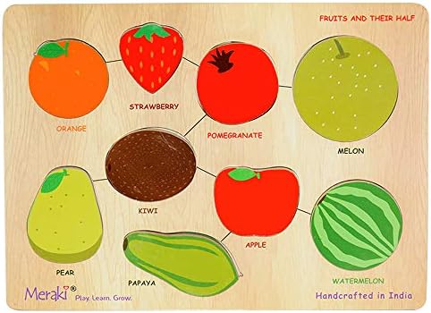 Meraki Fruits Wooden Puzzle for Kids, Puzzle for 2+ Year Old Kids, 8 ...