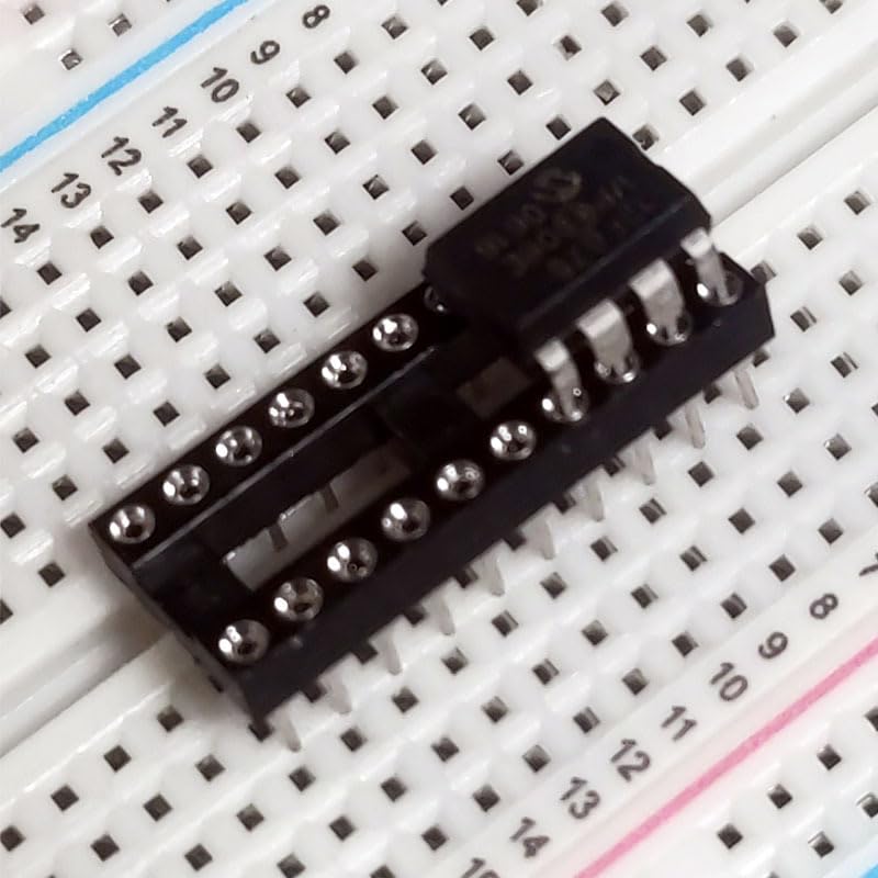Amazon.co.jp: ICソケット DIP チップソケット アダプタ ようせつ 2列 2.54mm 20ピン DIP ICソケット icソケットアダプター ICソケット丸ピン DIP ...
