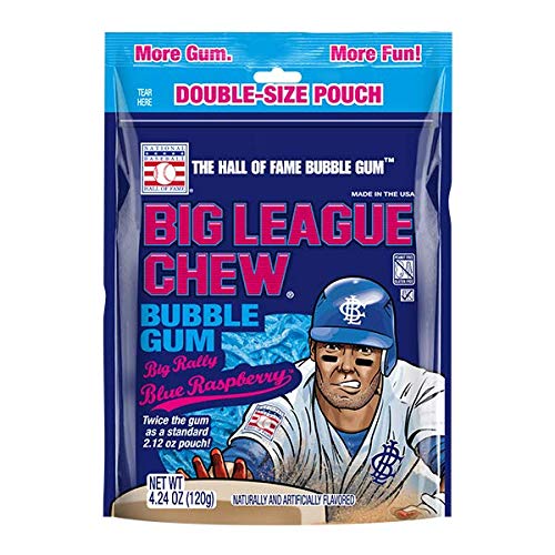 Amazon.com : Big League Chew Big Rally Blue Raspberry Double-Size Pouch ...