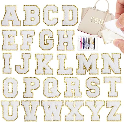 Amazon.com: A-Z Patches Alphabet Patches, 26 Pieces Glitters Patches ...