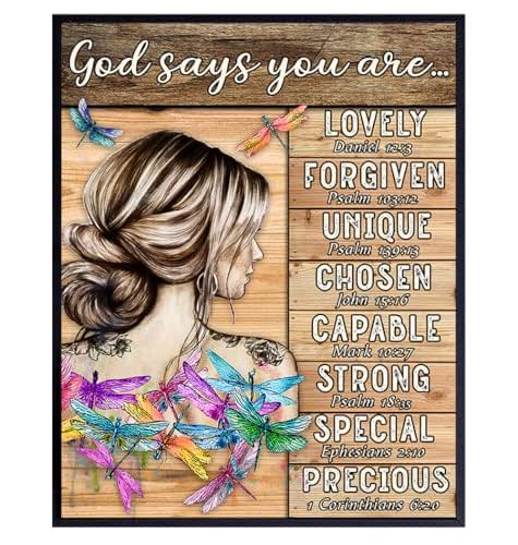 Amazon.com: Inspirational Wall Art Motivational poster - God Says Bible ...