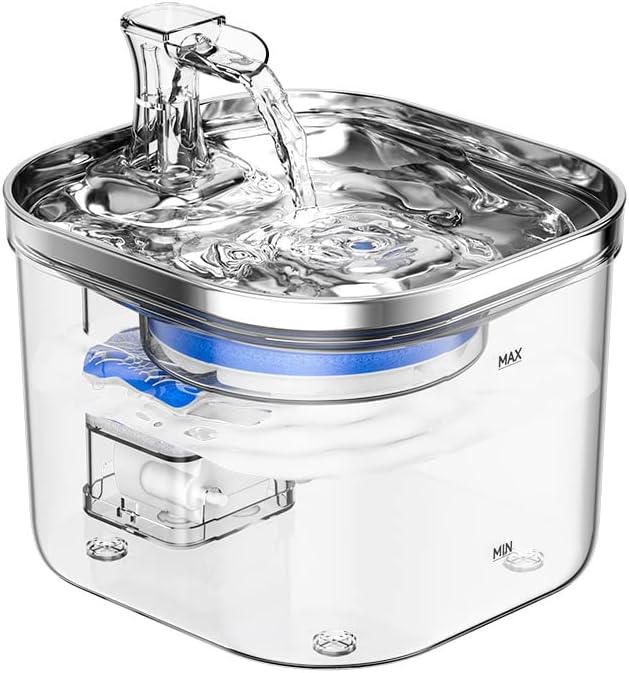 Amazon | Nofica ペット自動給水器 ステンレス鋼 蛇口式 2L大容量 猫 中小犬用 水飲み器 5重濾過 静音 節電 循環式 給水 ...