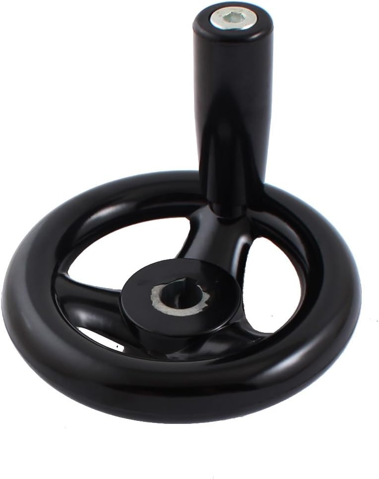 uxcell 12mm Center Bore 100mm Plastic 3 Spoke Handwheel w Revolving ...