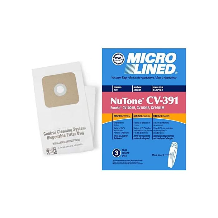 Buy DVC Micro-Lined Paper Replacement Bags Standard Nutone 391 Fit ...