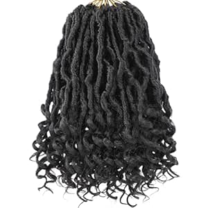 Amazon.com : 10 Inch New Faux Locs Crochet Hair With Curly Ends 7 Packs ...