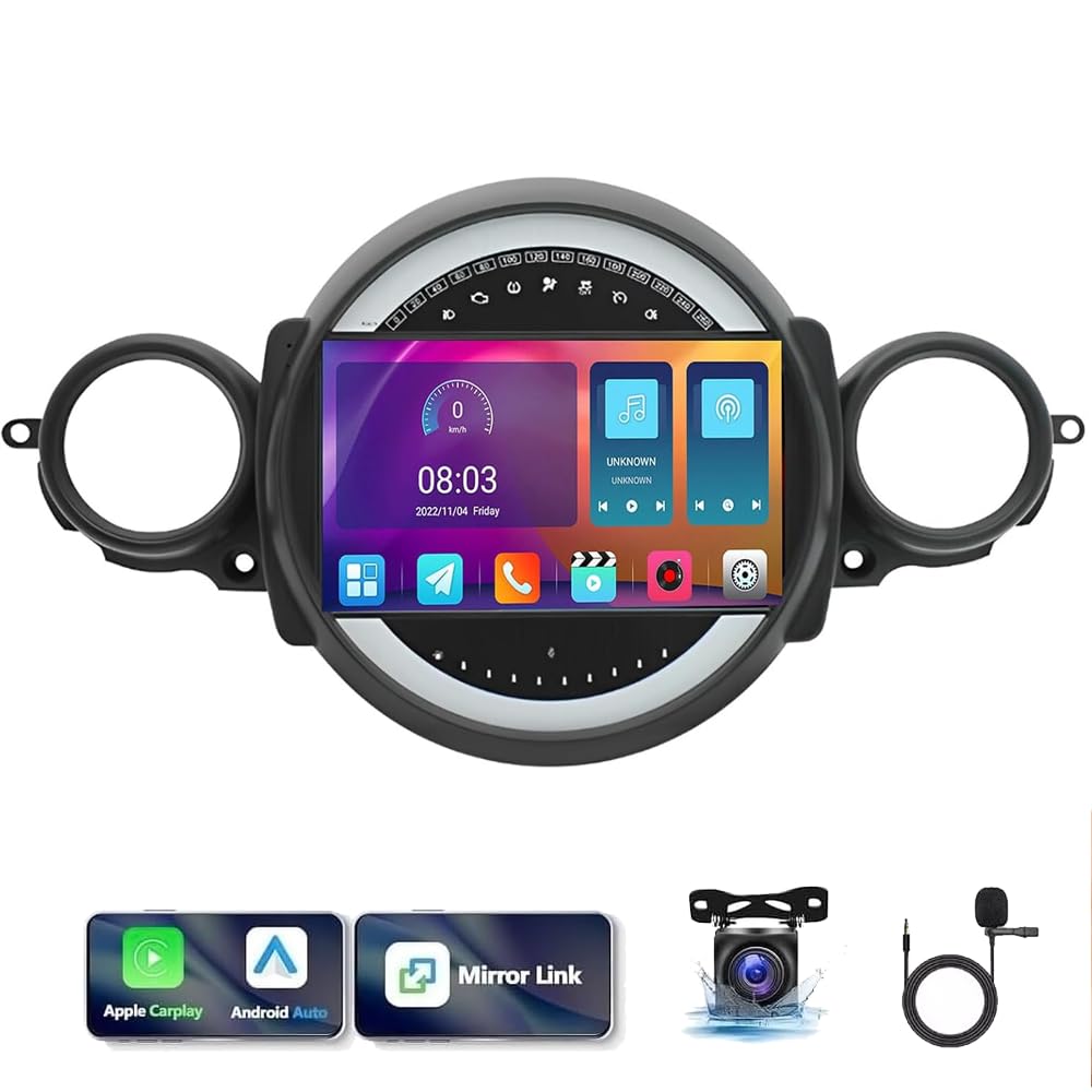 Amazon.com: 9'' Android 13 Car Stereo for Mini Cooper R56 2007 2008 ...