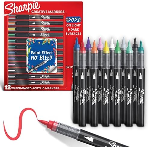 Amazon.com : Sharpie Creative Paint-like Brush Tip Acrylic Markers ...