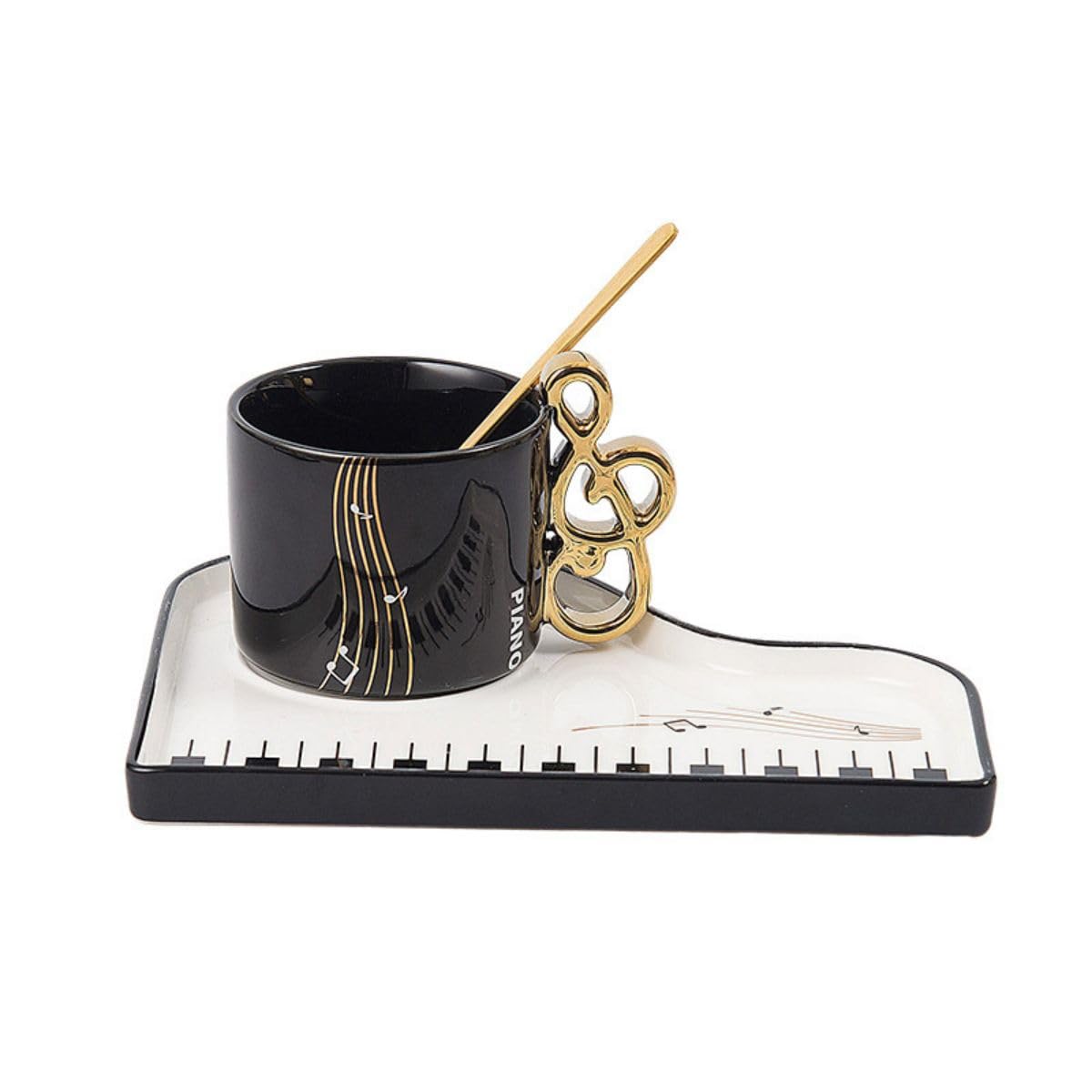 Amazon.com | LmlJoo Creative piano black and white keys ceramic coffee ...