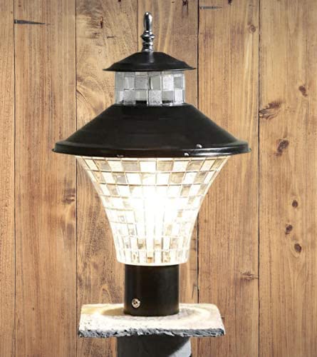 Homes Elite Gate Light Outdoor Pillar Pole Lamp Black Unbreakable ...