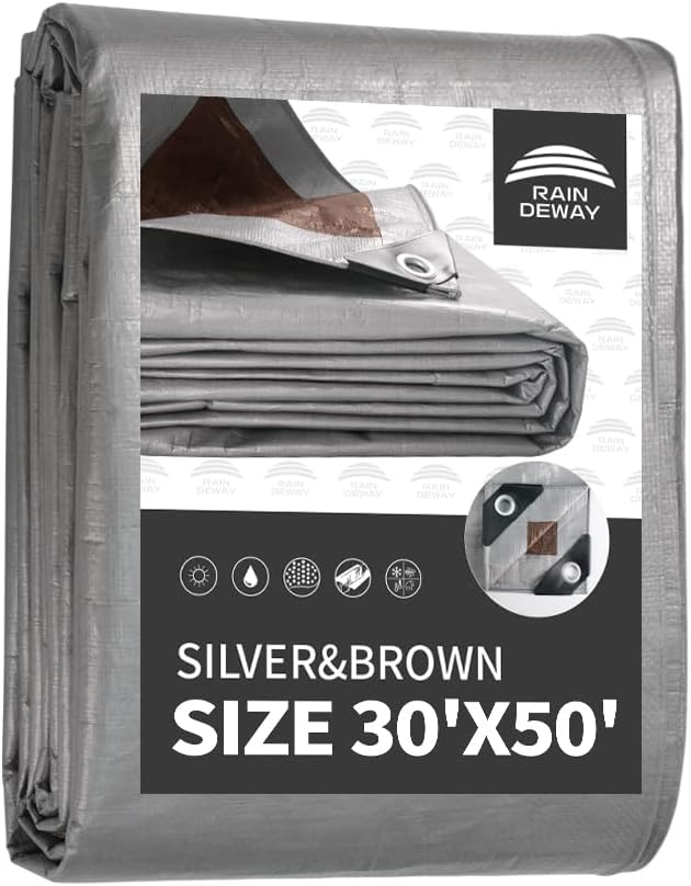 RAINDEWAY Large Tarp,30x50 Feet Tarps Heavy Duty Waterproof,10Mil Thick ...
