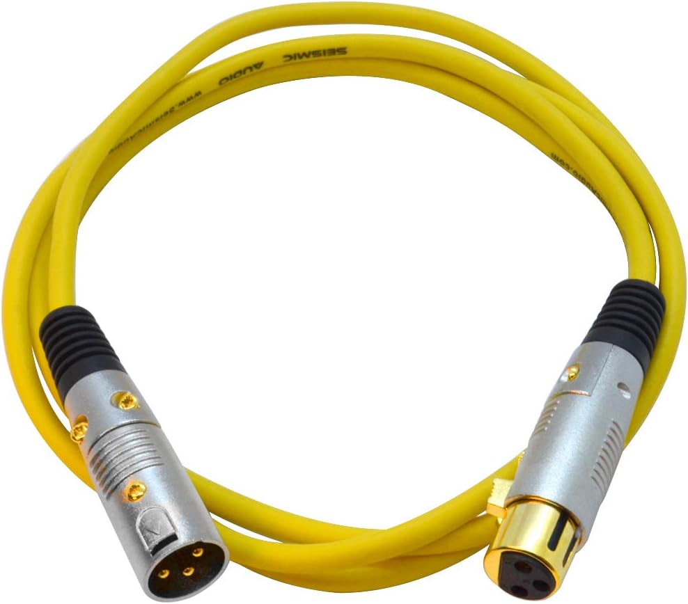 Amazon.com: Seismic Audio Premium 6 Foot Yellow XLR Patch Cable 3 Pin ...